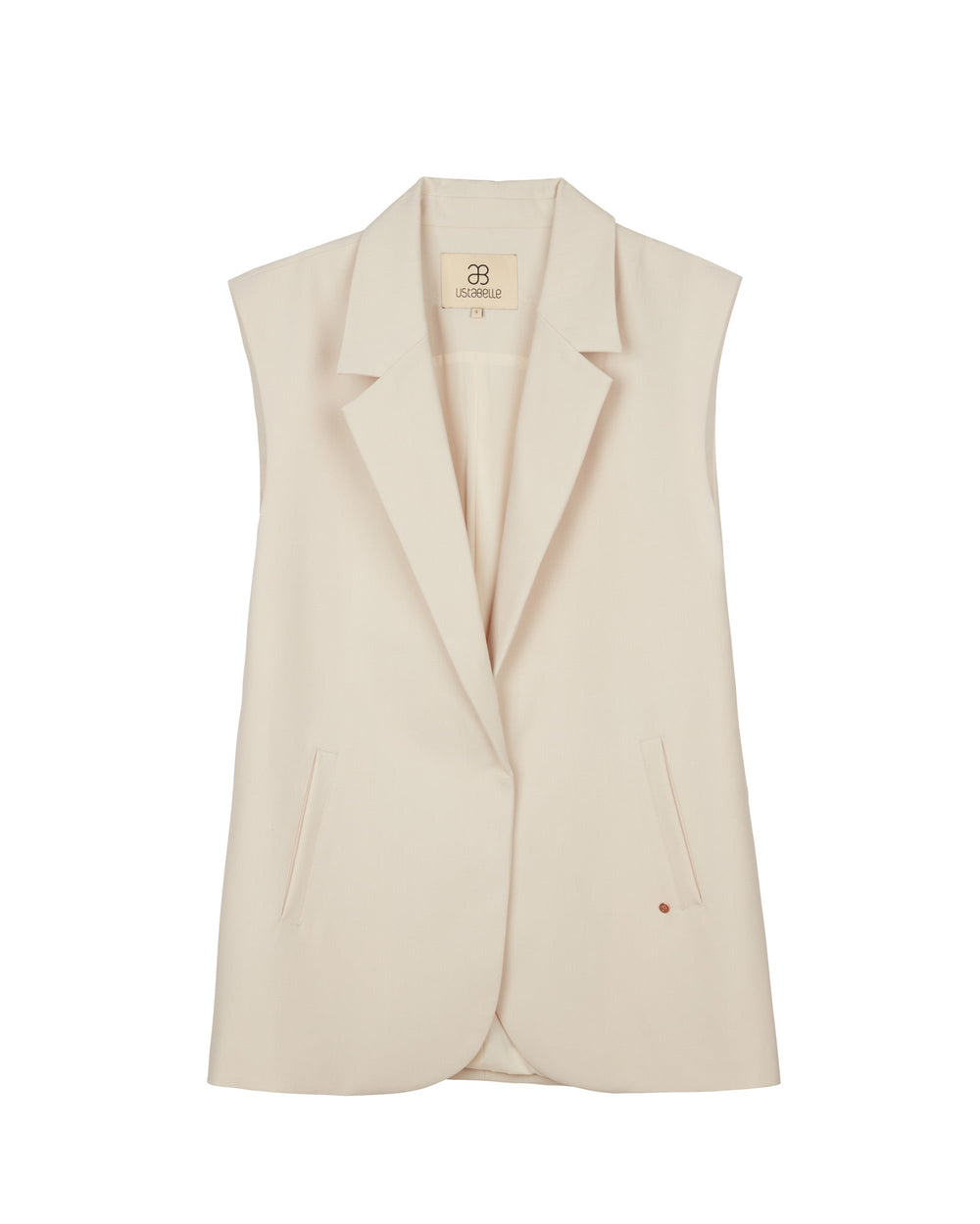 Cream oversize vest for women