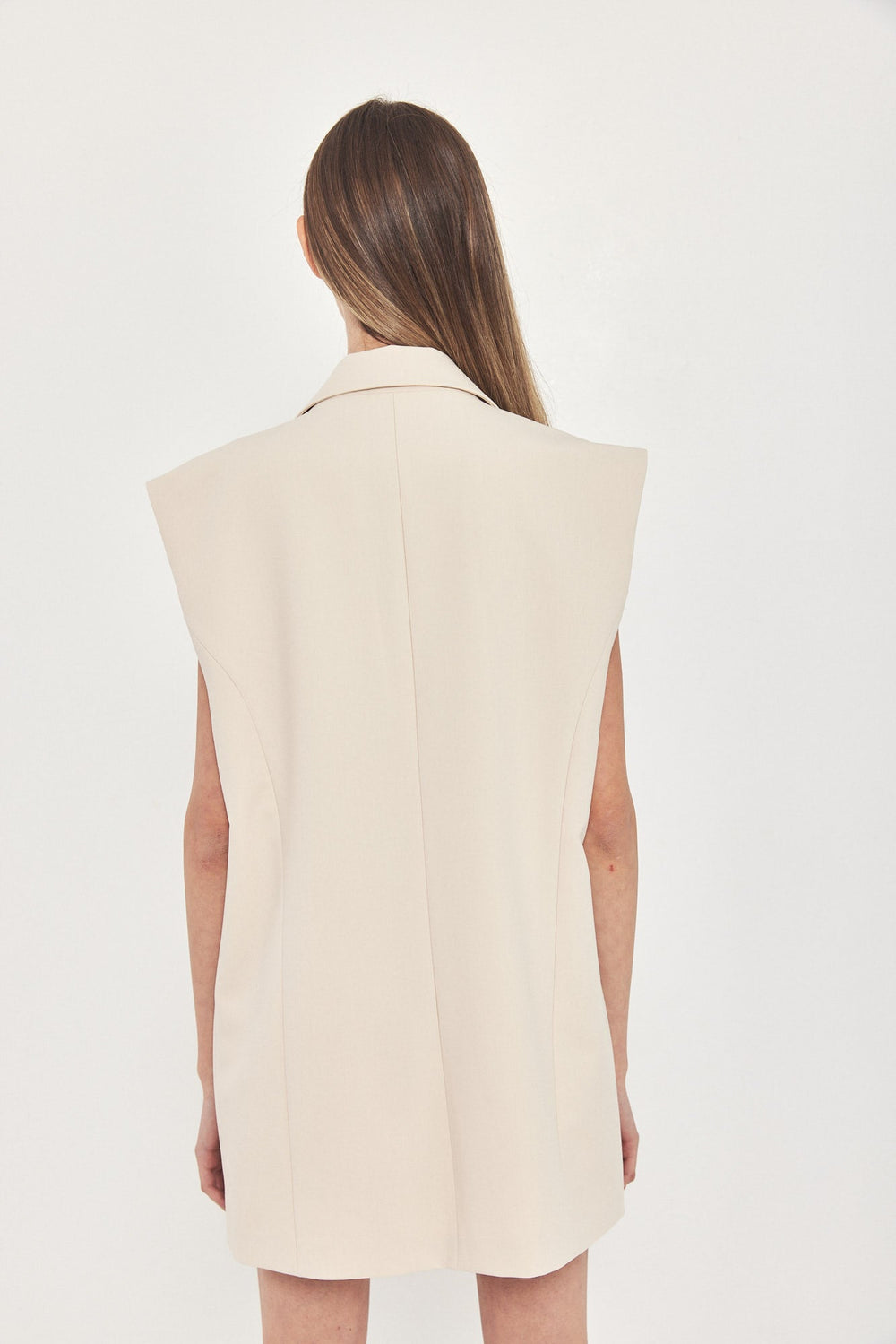 Cream oversize vest for women
